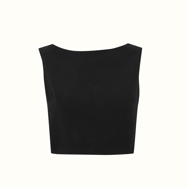 Linen Lace-up Back Crop Top | LUCE